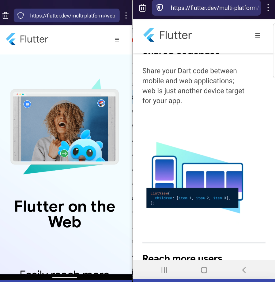 flutter.dev - design is broken · Issue #99710 · webcompat/web-bugs · GitHub