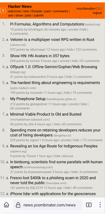 news.ycombinator.com - site is not usable · Issue #100861 · webcompat/web-bugs · GitHub