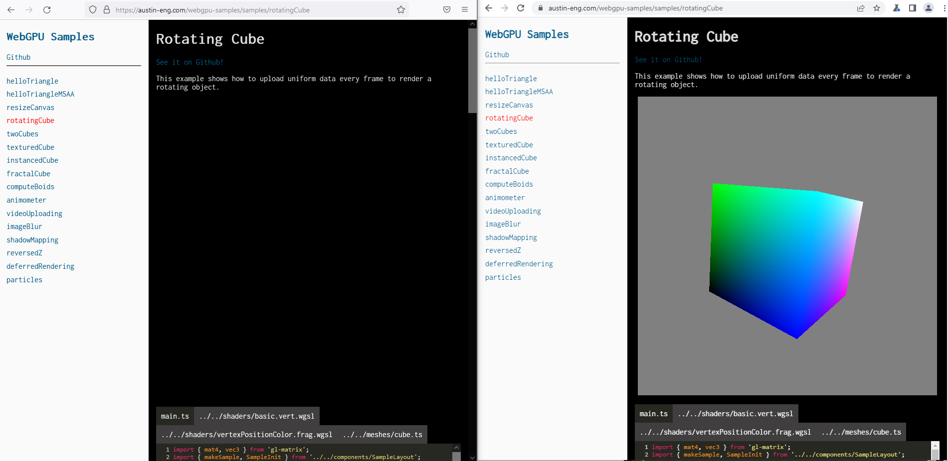 austin-eng.com - WebGPU using WGSL shaders is broken · Issue #83405 · webcompat/web-bugs · GitHub