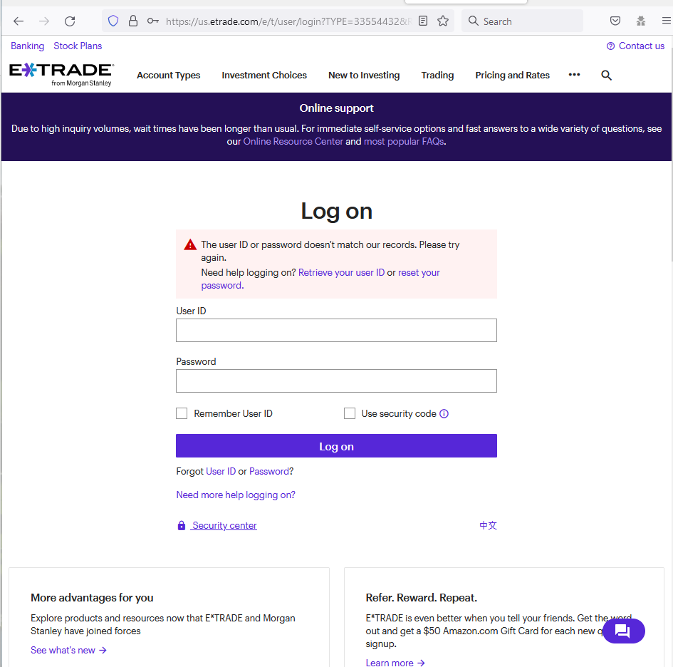 us.etrade.com - Incorrect warning message is displayed at fail login attempt · Issue #68512 ...
