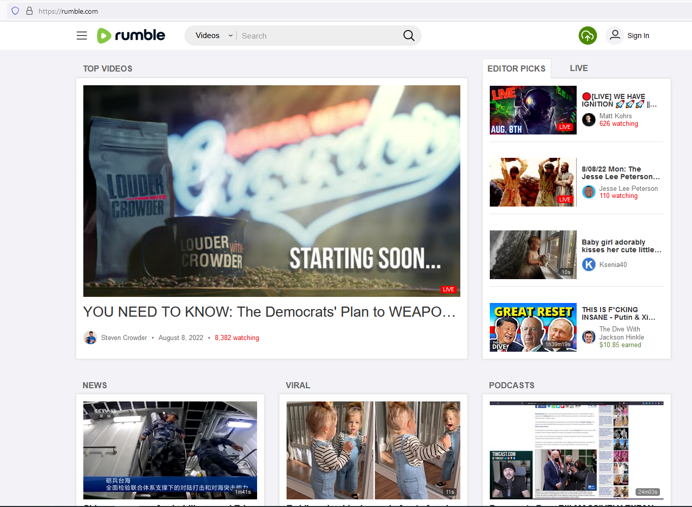 rumble.com - site is not usable · Issue #108663 · webcompat/web-bugs · GitHub