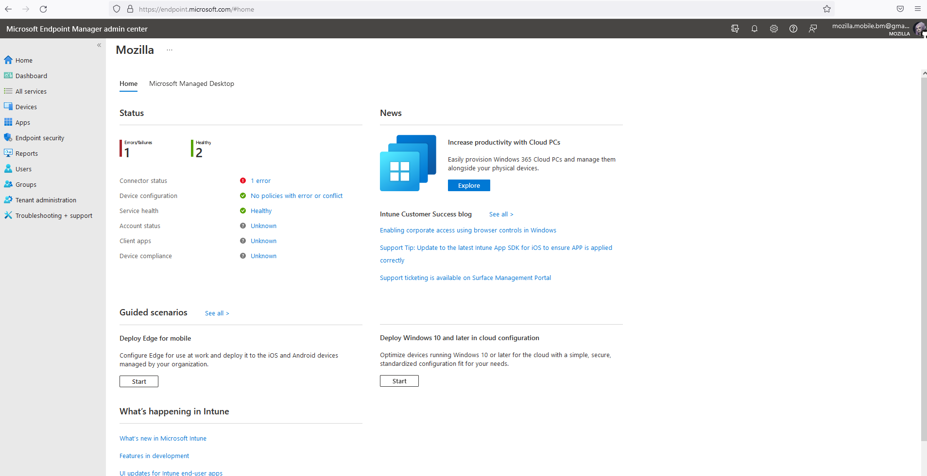 endpoint.microsoft.com - site is not usable · Issue #108907 · webcompat/web-bugs · GitHub