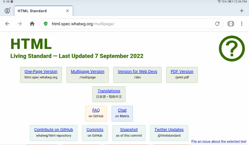 html.spec.whatwg.org - see bug description · Issue #110182 · webcompat/web-bugs · GitHub
