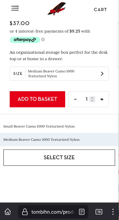 Select A Size Drop Down Menu Not Always Triggered 