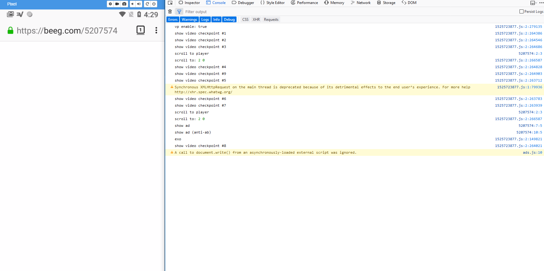 beeg.com - video or audio doesn't play · Issue #16961 · webcompat/web-bugs · GitHub