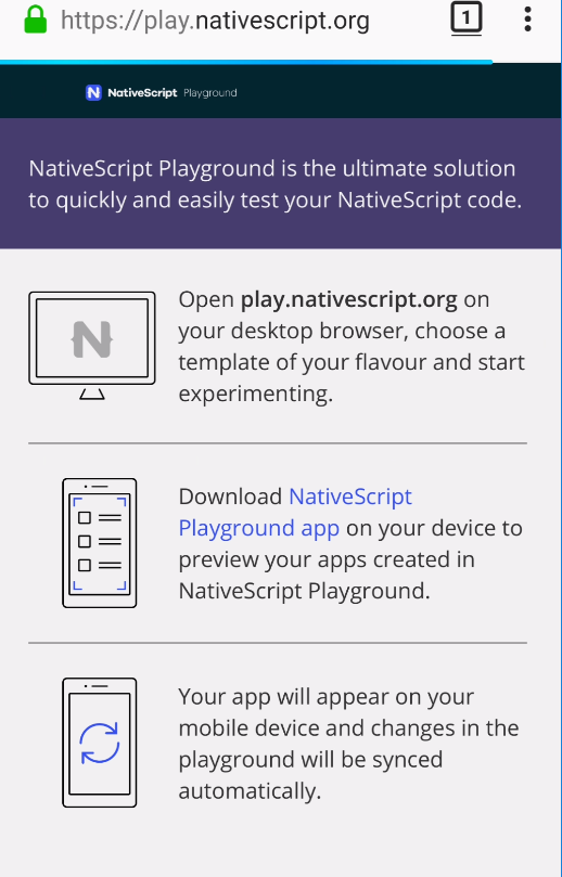 play.nativescript.org - site is not usable · Issue #18836 · webcompat/web-bugs · GitHub