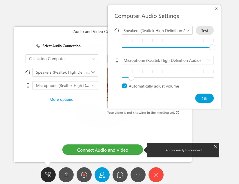 firefox.webex.com - Missing “Change Setting” button for “Audio Connection” section · Issue ...