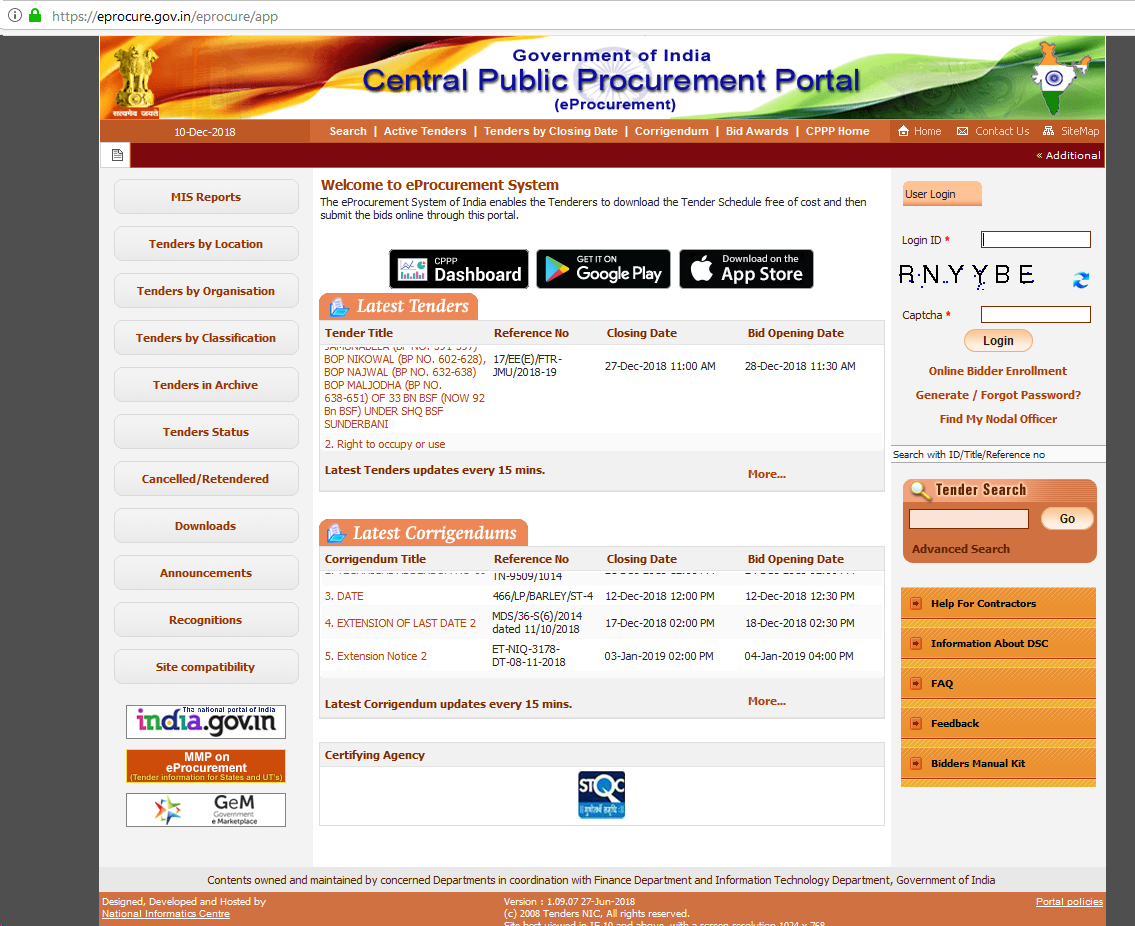 eprocure.gov.in - site is not usable · Issue #22455 · webcompat/web-bugs · GitHub