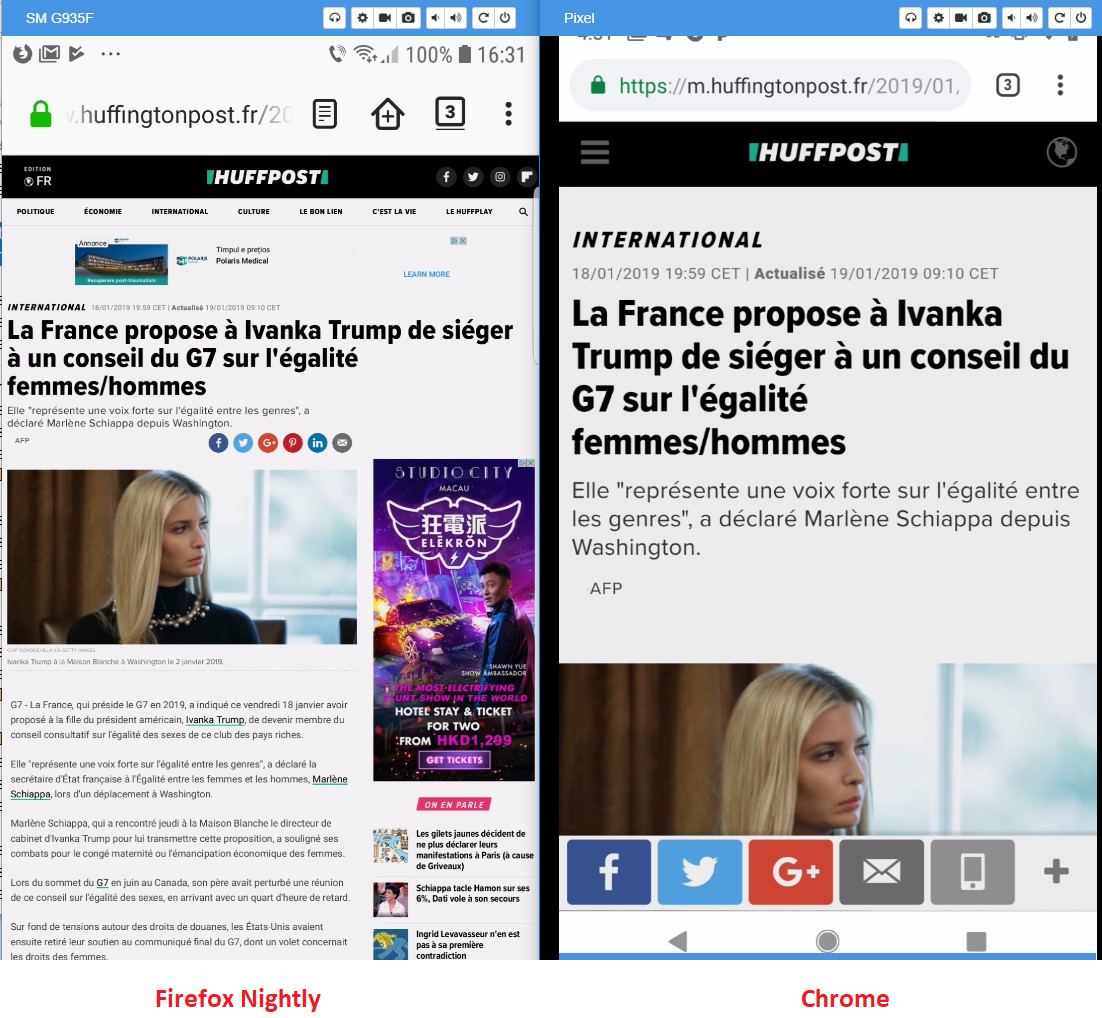www.huffingtonpost.fr - Desktop site instead of mobile site · Issue ...