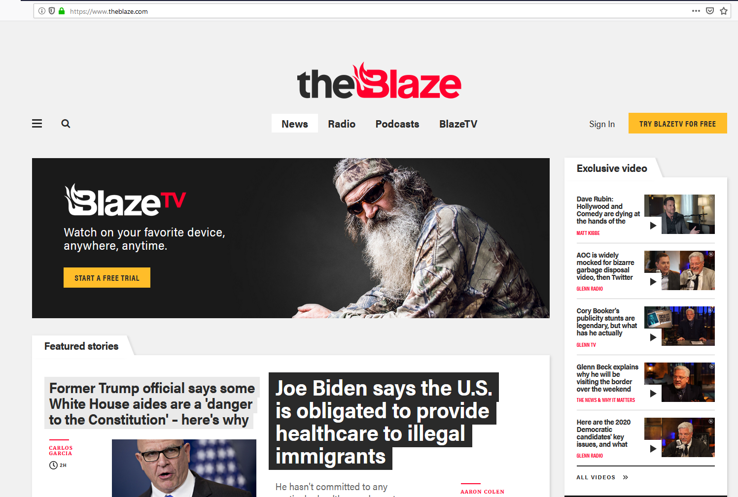 www.theblaze.com - desktop site instead of mobile site · Issue #30678 ...