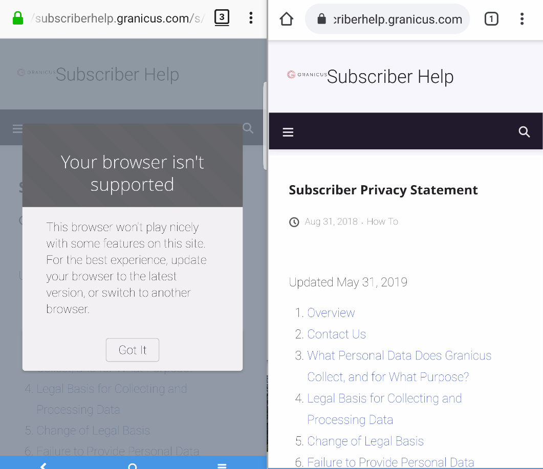 subscriberhelp.granicus.com - Firefox is unsupported browser · Issue ...