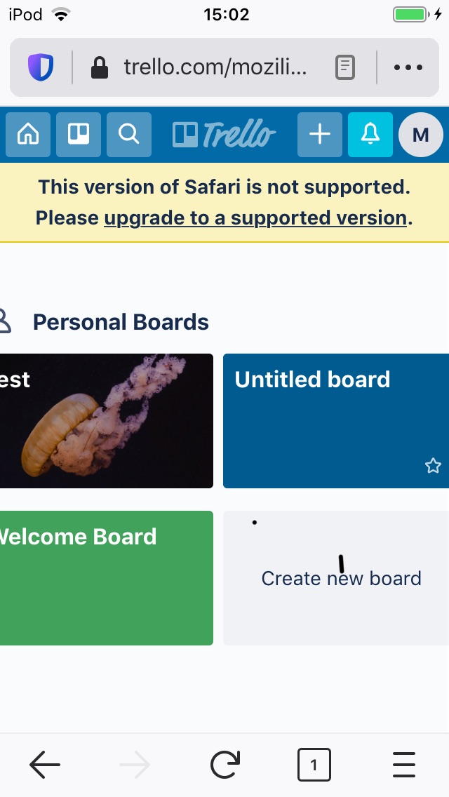trello.com - Unsupported version of Safari displayed on Firefox · Issue ...