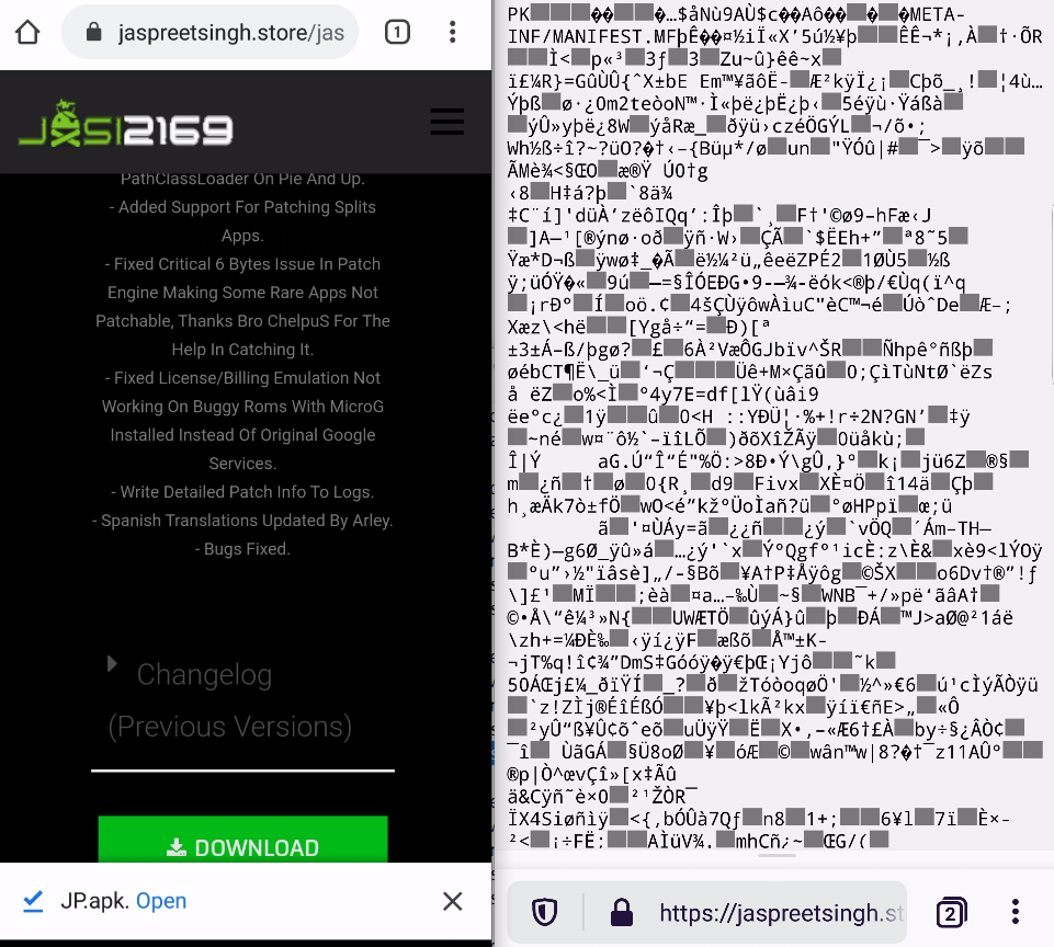 jaspreetsingh.store - Unable to download the .apk file · Issue #41798 · webcompat/web-bugs · GitHub