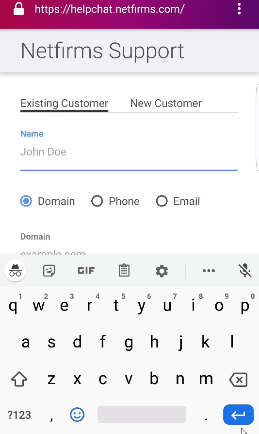 helpchat.netfirms.com - Unable to type the correct name or domain ...