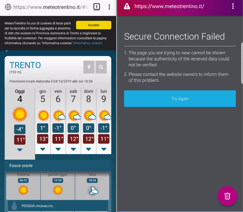 www.meteotrentino.it - "Secure connection failed" when accessing the site · Issue #45856 ...