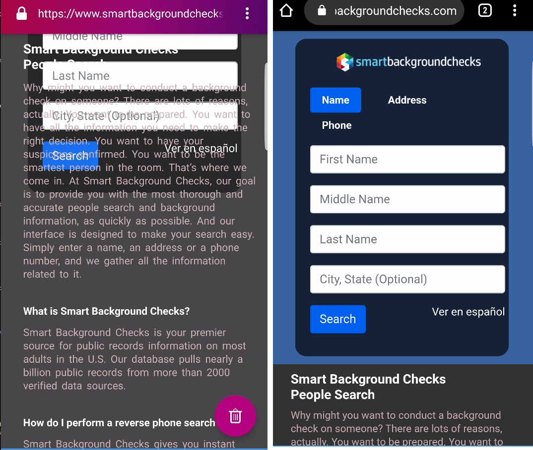 www.smartbackgroundchecks.com - Design is broken when accessing the ... www.smartbackgroundchecks.com - Design is broken when accessing the ...