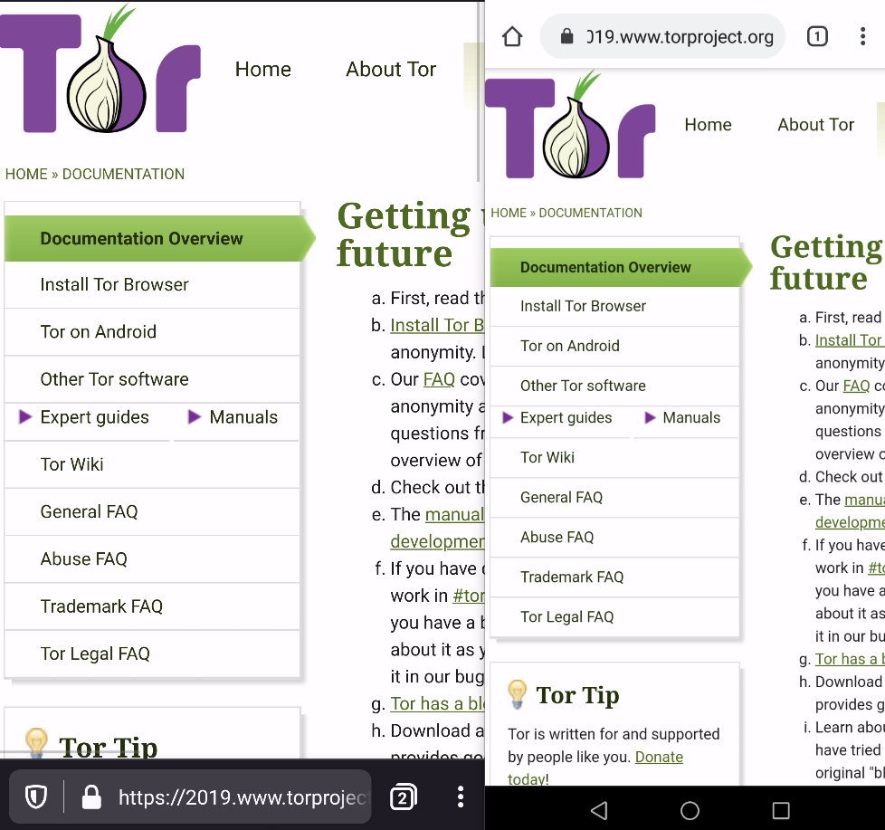 2019.www.torproject.org - desktop site instead of mobile site · Issue #48074 · webcompat/web ...