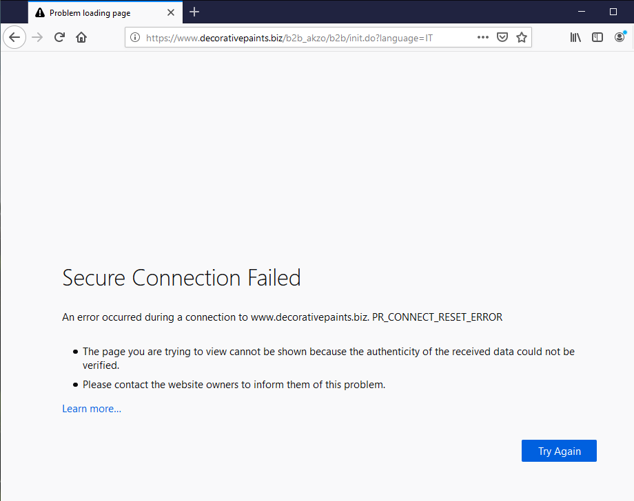 www.decorativepaints.biz - "Secure connection failed" when accessing the site · Issue #52869 ...