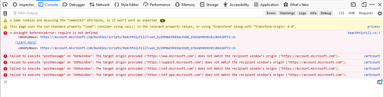 account.microsoft.com - Unable to access "Privacy" page · Issue #52512 · webcompat/web-bugs · GitHub