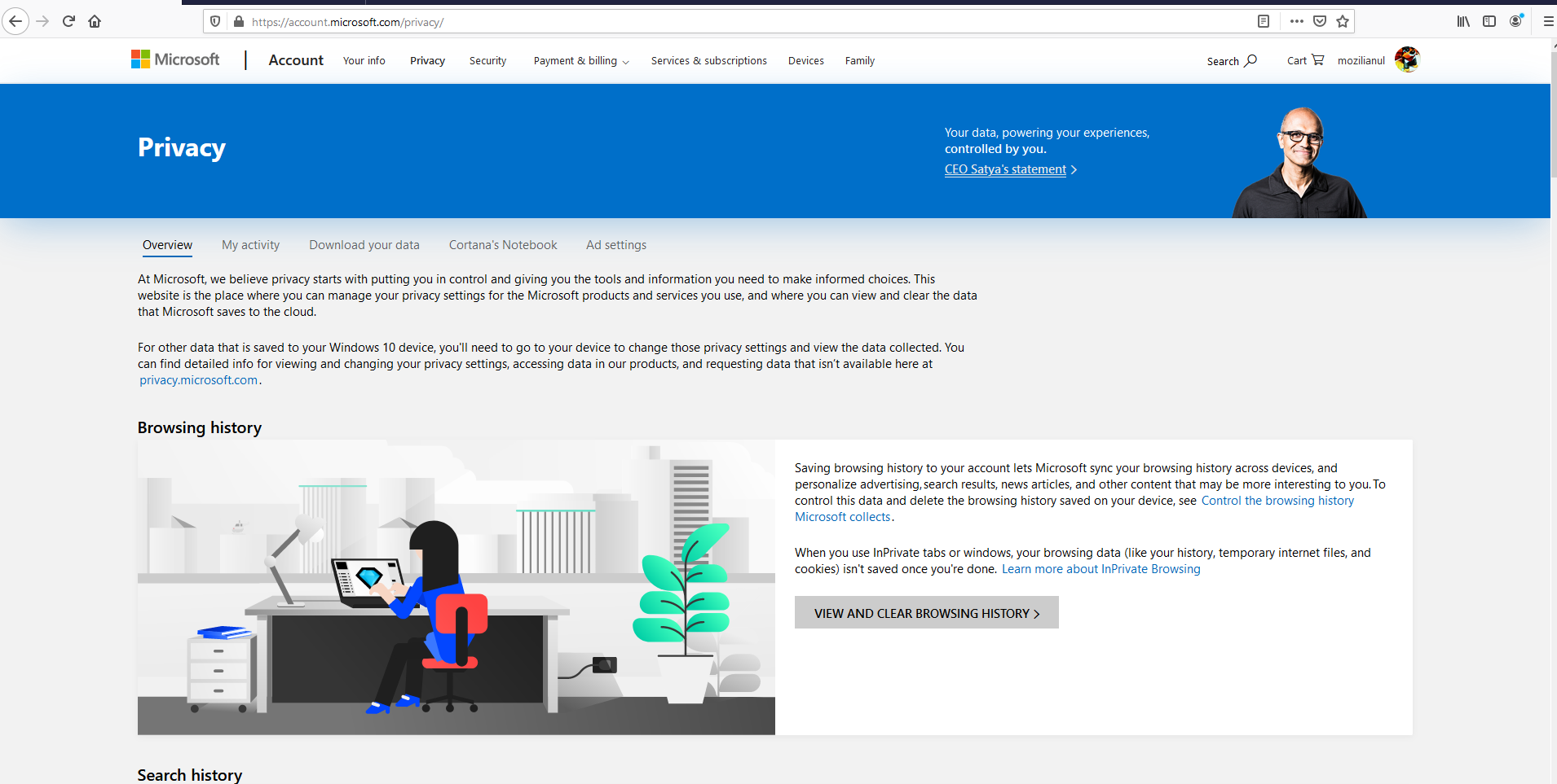 account.microsoft.com - Unable to access "Privacy" page · Issue #52512 · webcompat/web-bugs · GitHub