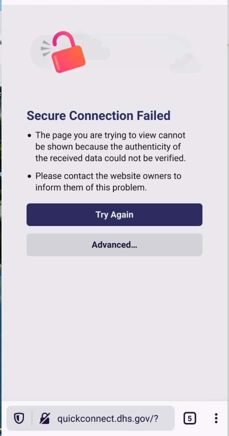 quickconnect.dhs.gov - "Secure connection failed" when accessing the site · Issue #54069 ...