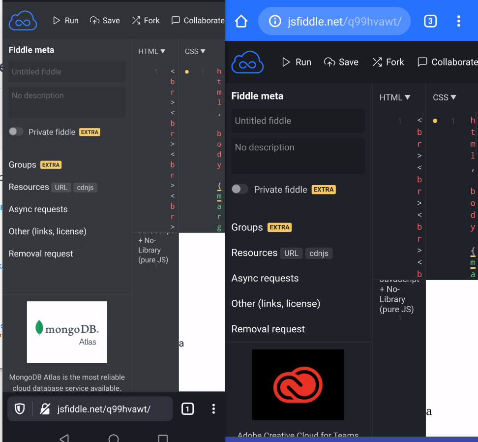 jsfiddle.net - design is broken · Issue #54229 · webcompat/web-bugs · GitHub