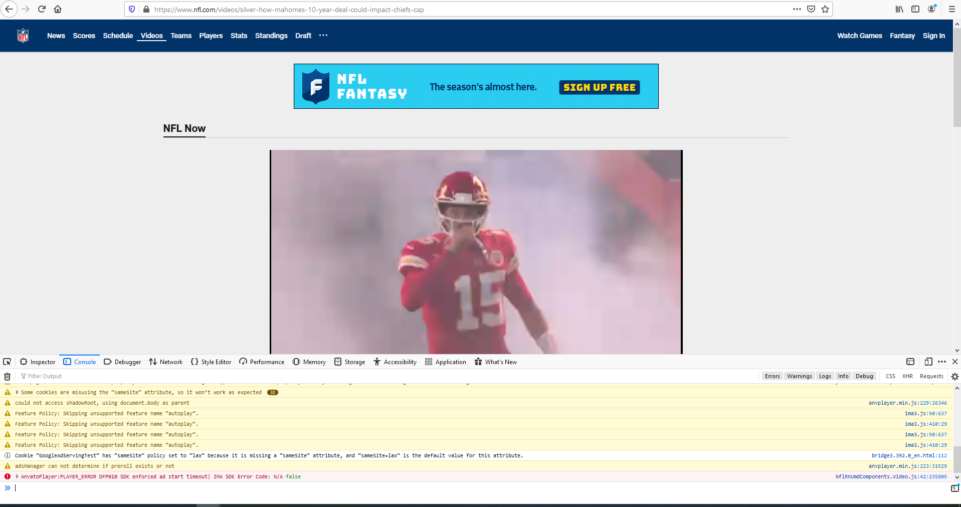 www.nfl.com - Video doesn't play · Issue #55143 · webcompat/web-bugs ...