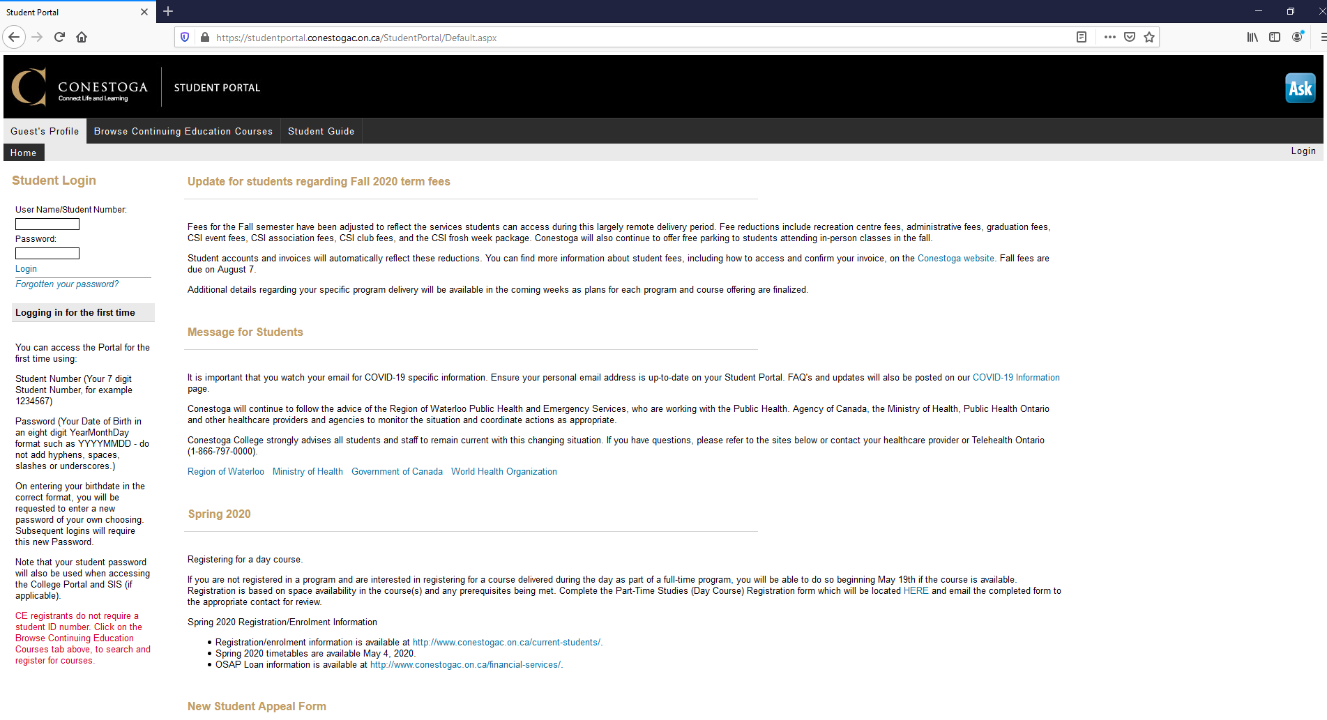 studentportal.conestogac.on.ca - site is not usable · Issue #56154 · webcompat/web-bugs · GitHub