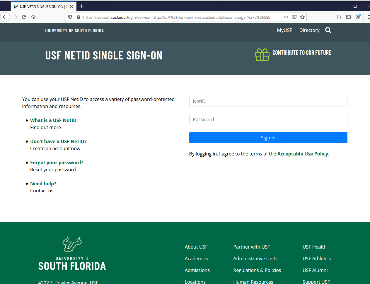 bannersso.usf.edu - Design in broken · Issue #46912 · webcompat/web-bugs · GitHub