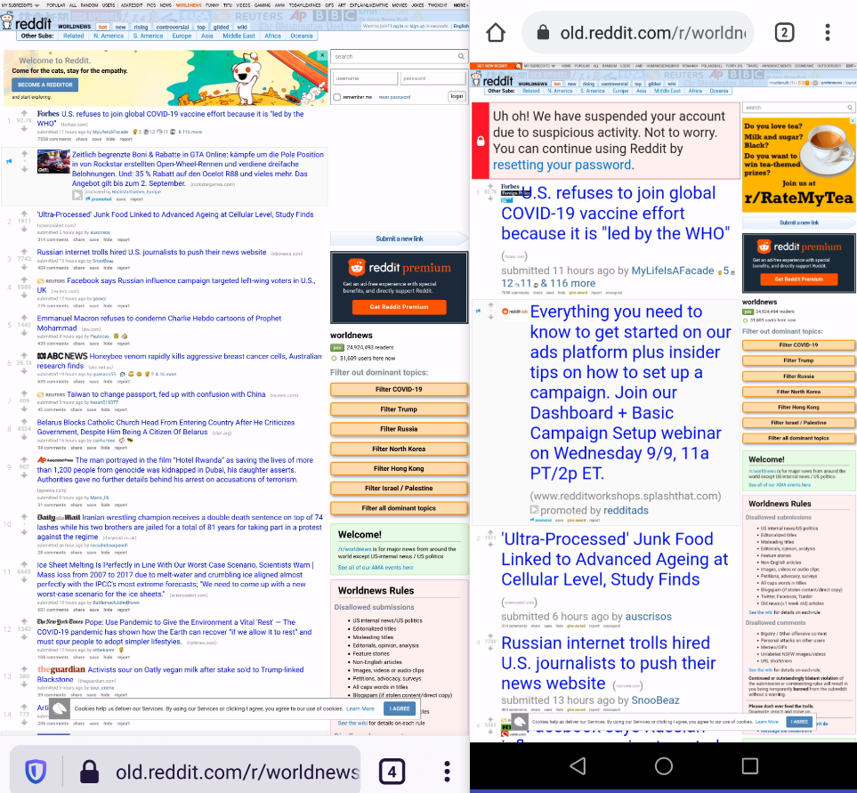 old.reddit.com - Desktop site is not mobile optimized · Issue #57375 ...