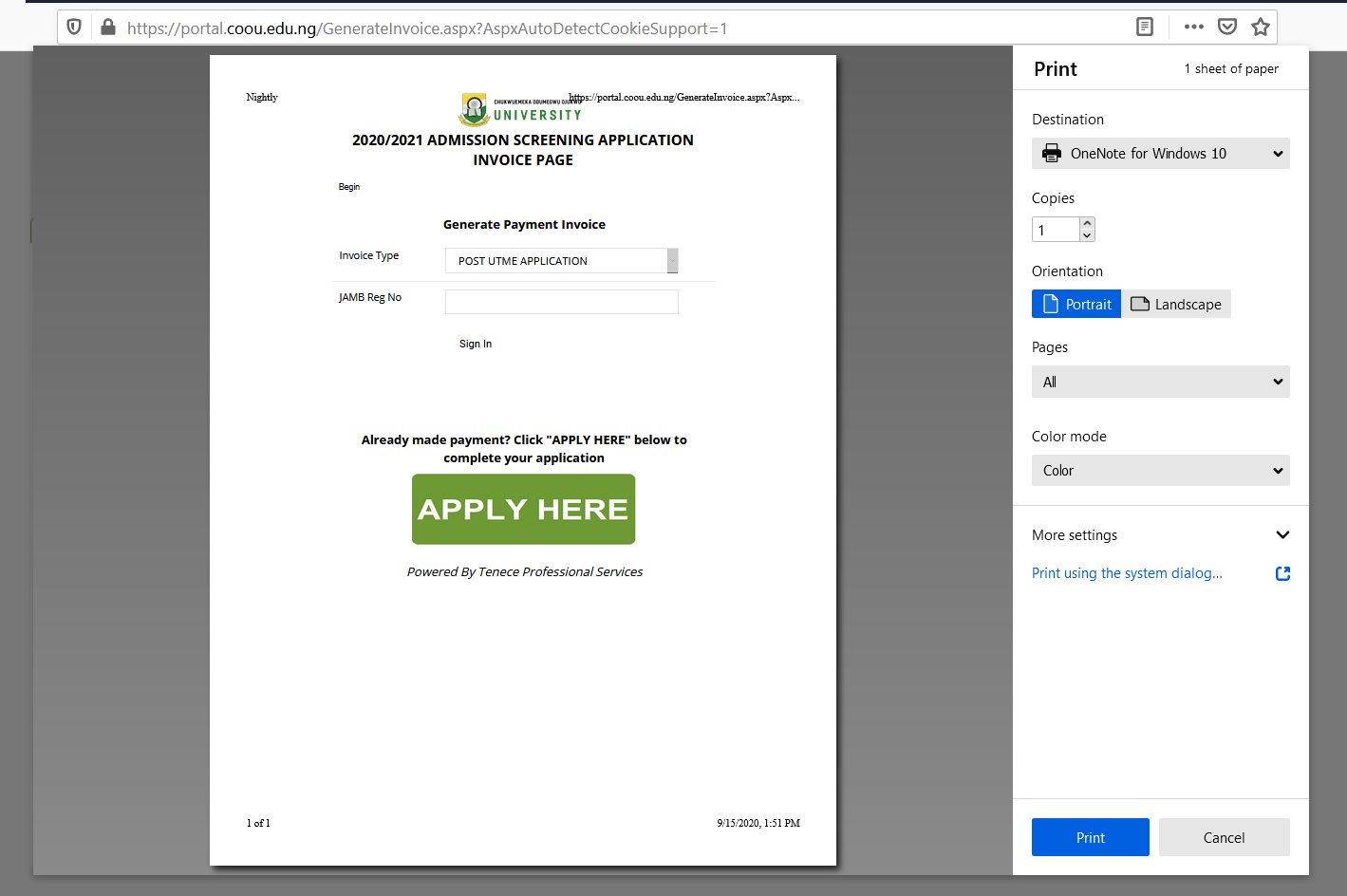 portal.coou.edu.ng - Broken design in print preview page · Issue #57549 ...
