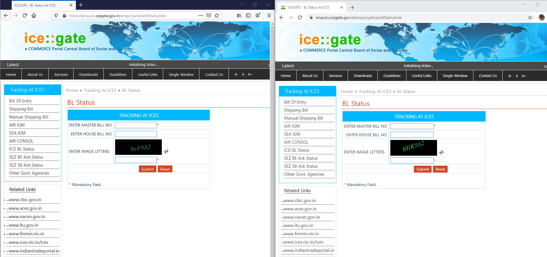 enquiry.icegate.gov.in - site is not usable · Issue #58340 · webcompat/web-bugs · GitHub