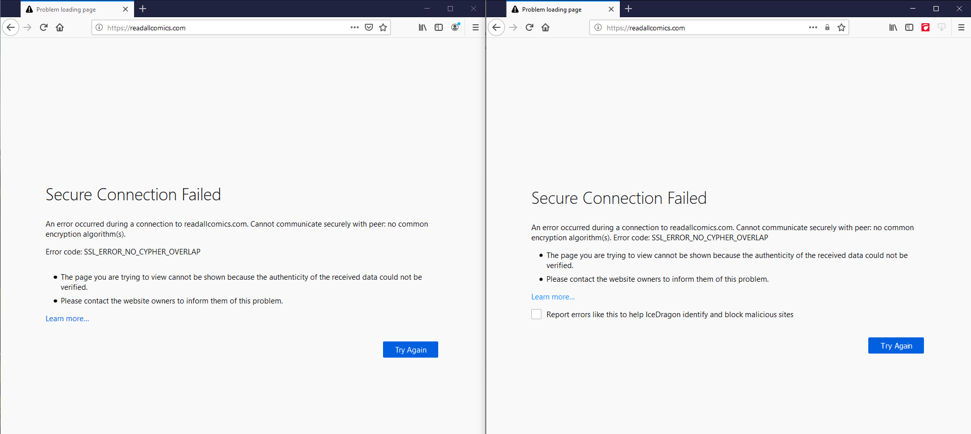 readallcomics.com - "Secure connection failed" when accessing the site · Issue #58121 ...