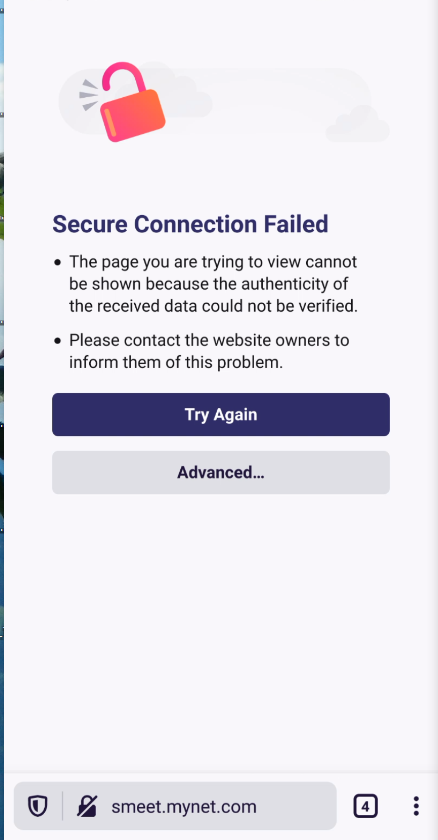 smeet.mynet.com - "Secure connection failed" when accessing the site ...
