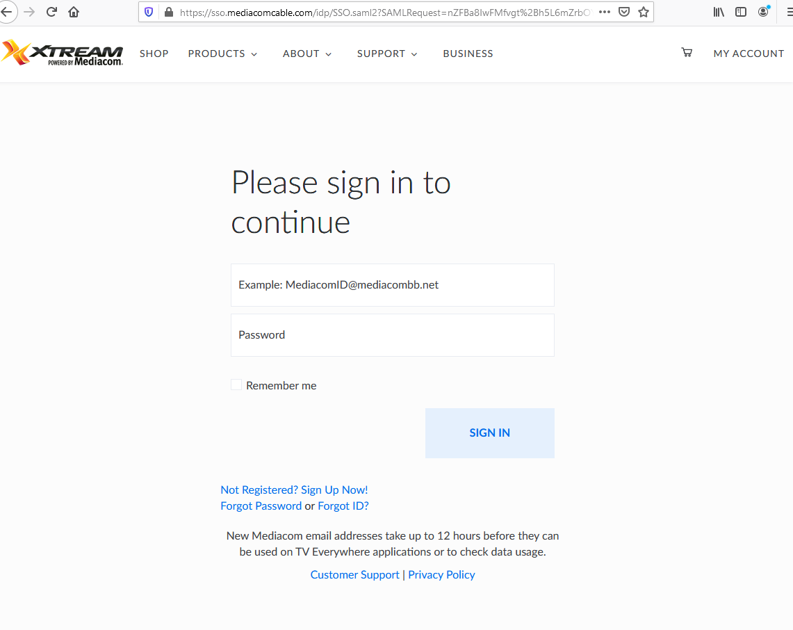 support.mediacomcable.com - site is not usable · Issue #59655 · webcompat/web-bugs · GitHub