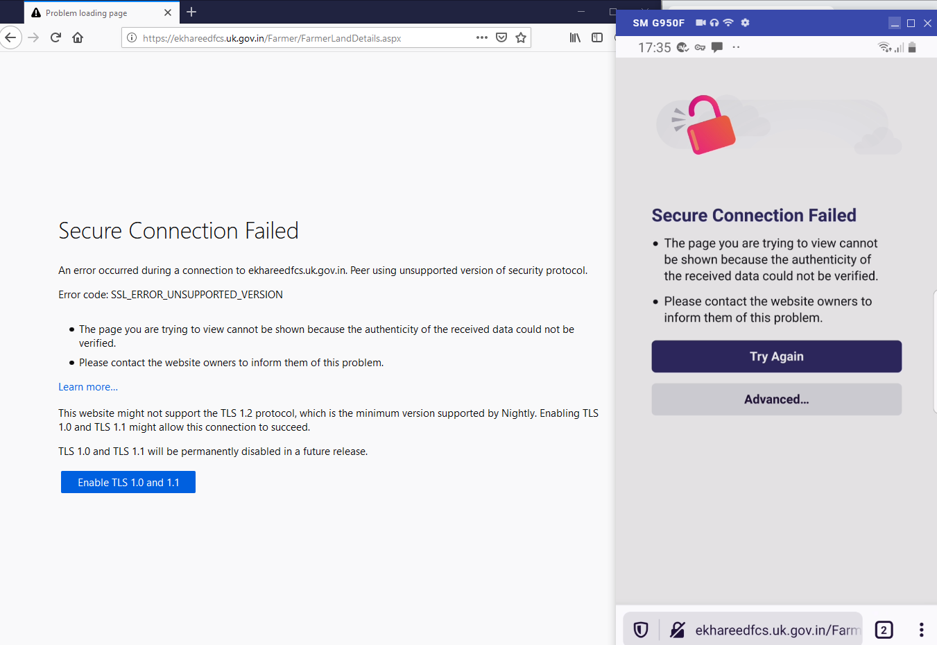 ekhareedfcs.uk.gov.in - "Secure connection failed" when accessing the site · Issue #59931 ...