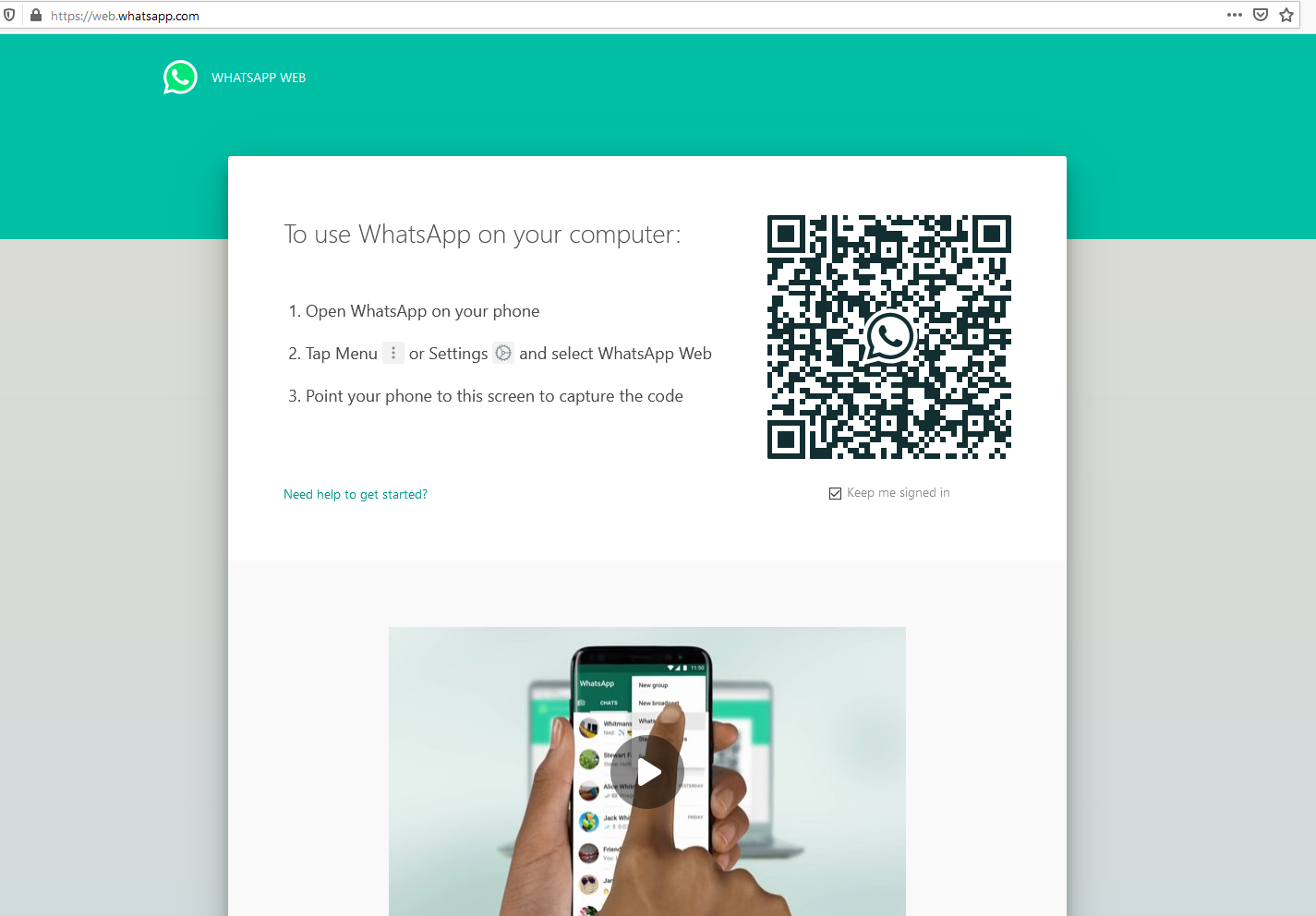 web.whatsapp.com - site is not usable · Issue #61105 · webcompat/web-bugs · GitHub