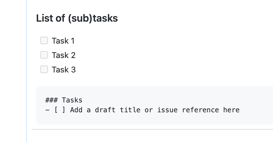 Issue templates: how to add editable tasklist to *.yml file ...