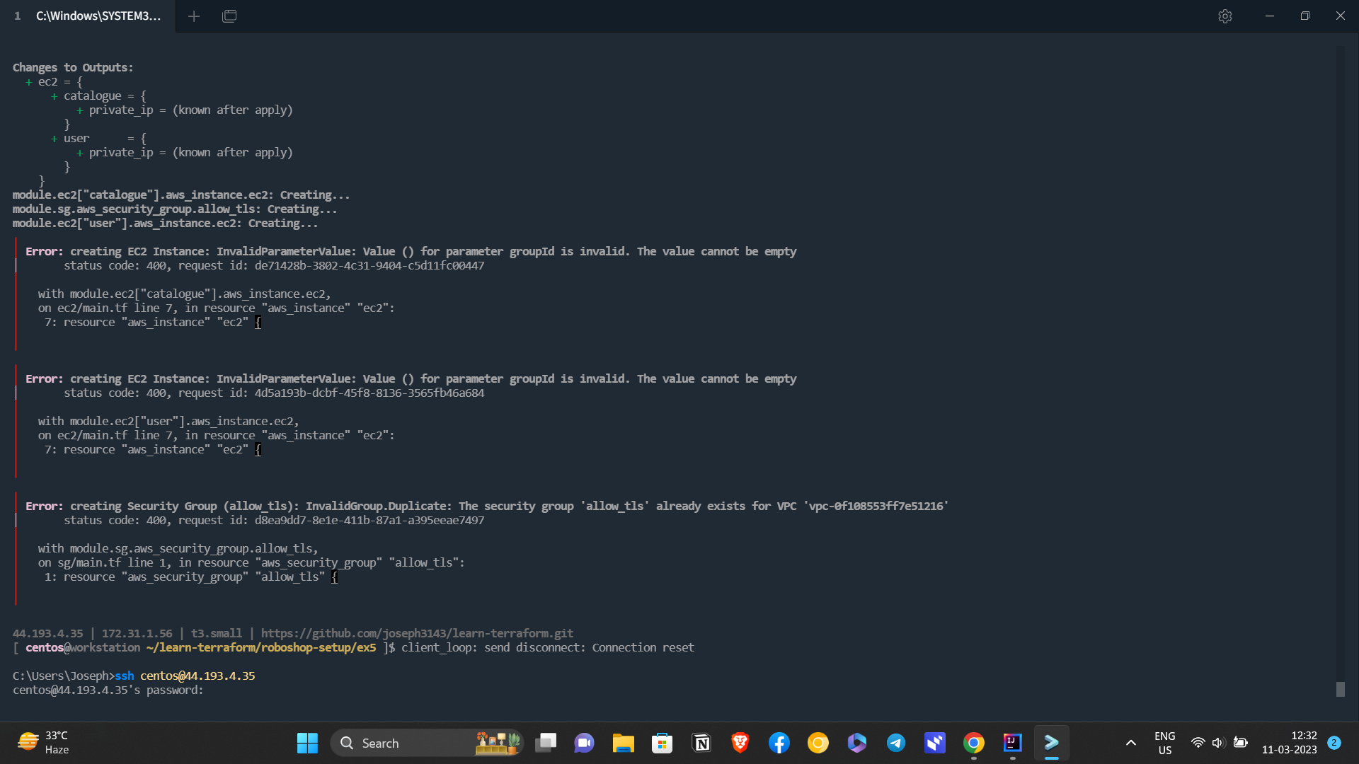 Error In Terraform · Learndevopsonline Learndevopsonline · Discussion
