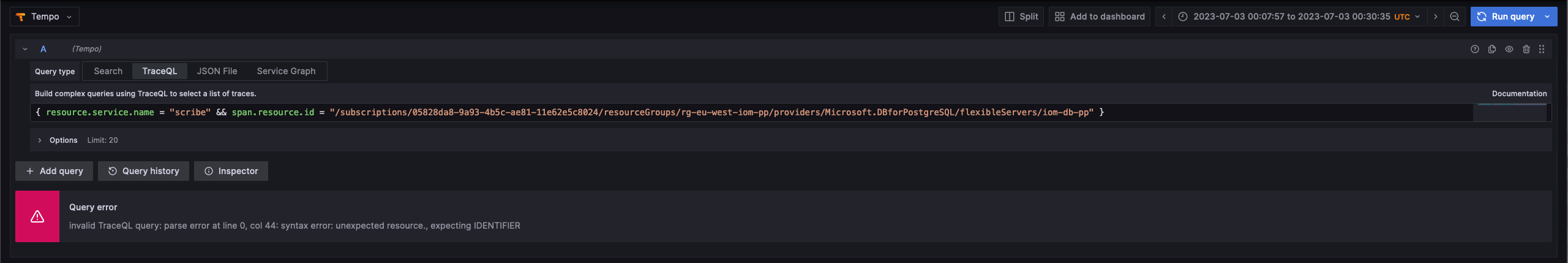 Traceql Error When Searching For Span Attributes That Start With 0322