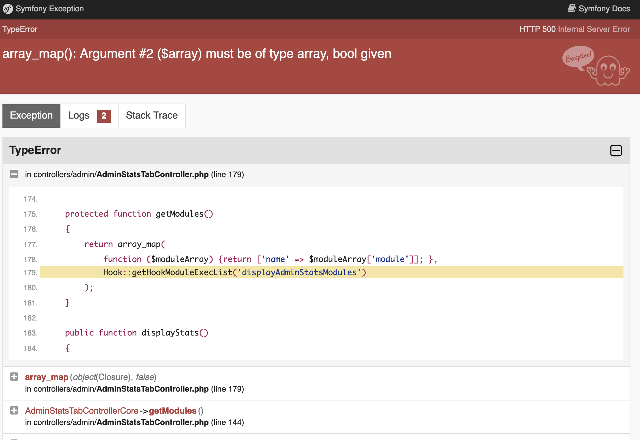 When AdminStats is not enabled, an exception is displayed on backoffice · Issue #30173 ...