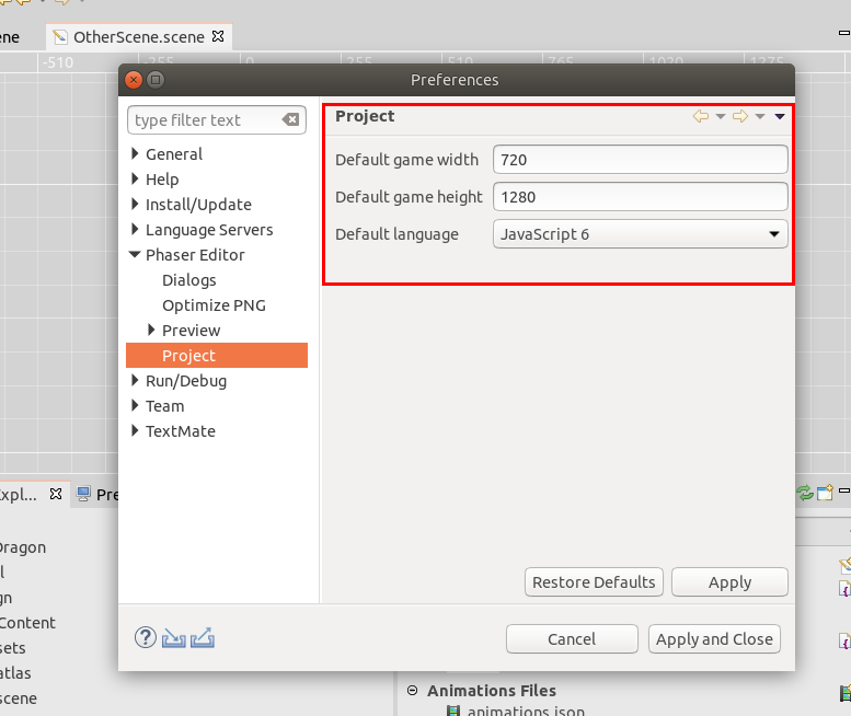 Honor the Project global settings · Issue #93 · PhaserEditor2D/PhaserEditor · GitHub