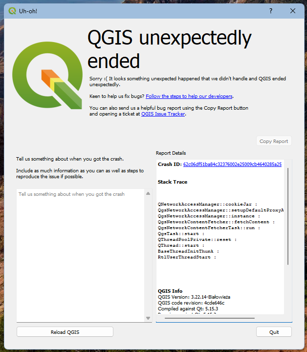 Qgis Can Not Open Qgis Unexpectedly Ended · Issue 51581 · Qgisqgis · Github 