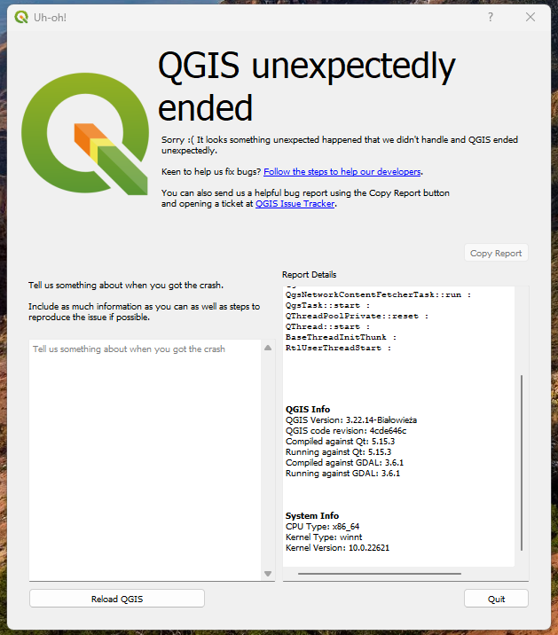 QGIS can not open, (QGIS unexpectedly ended) · Issue #51581 · qgis/QGIS · GitHub
