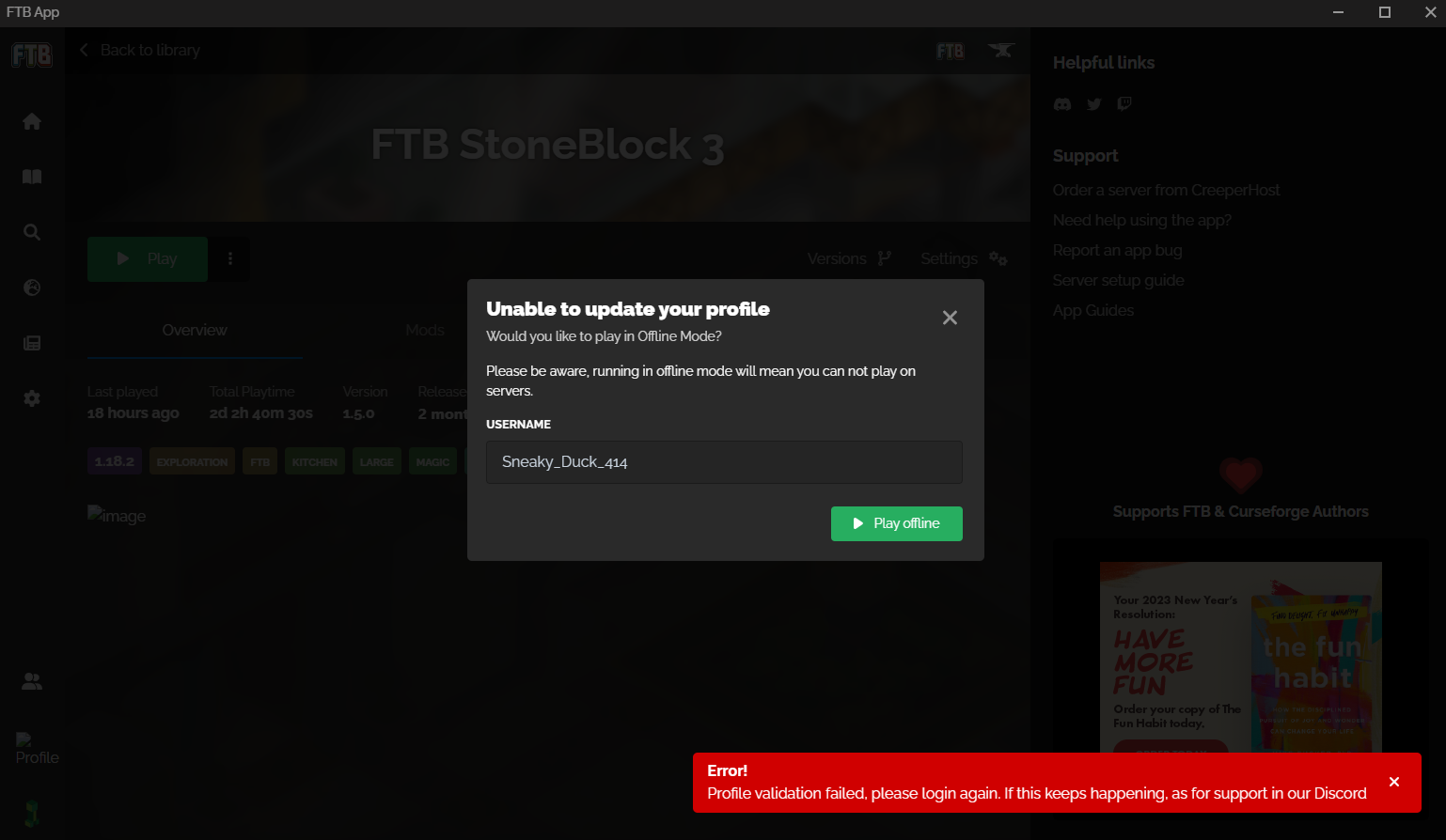 Error with getting Profile data · Issue #824 · FTBTeam/FTB-App · GitHub