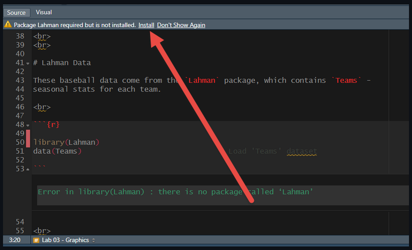 Lab 3 Error in library(Lahman) : there is no package called ‘Lahman’ · Issue #9 · Watts-College ...