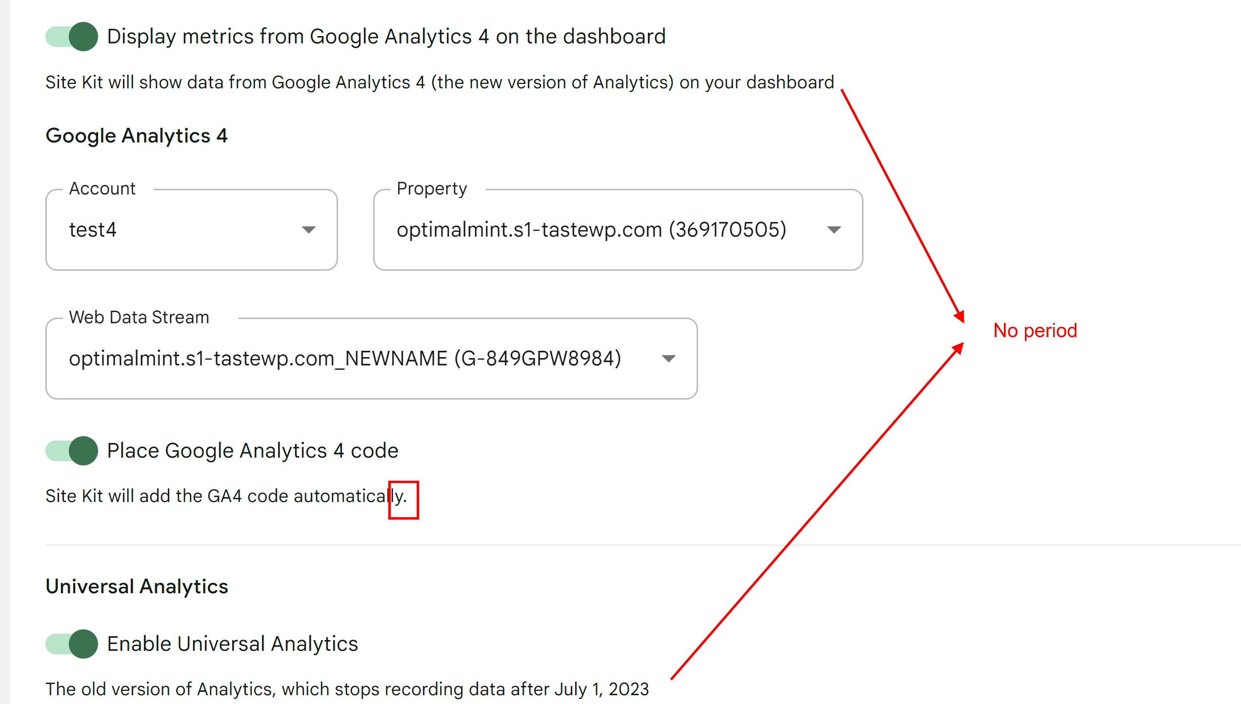 Improve The Consistency Between Configuration Notices In Analytics