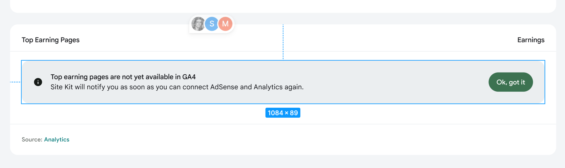 Change content of Top Earnings Pages widget and all other widgets of this type to be full-width ...