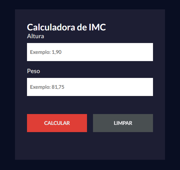 GitHub - RobertoBMJunior/calculadora_imc: Este é um projeto de uma calculadora de índice de ...