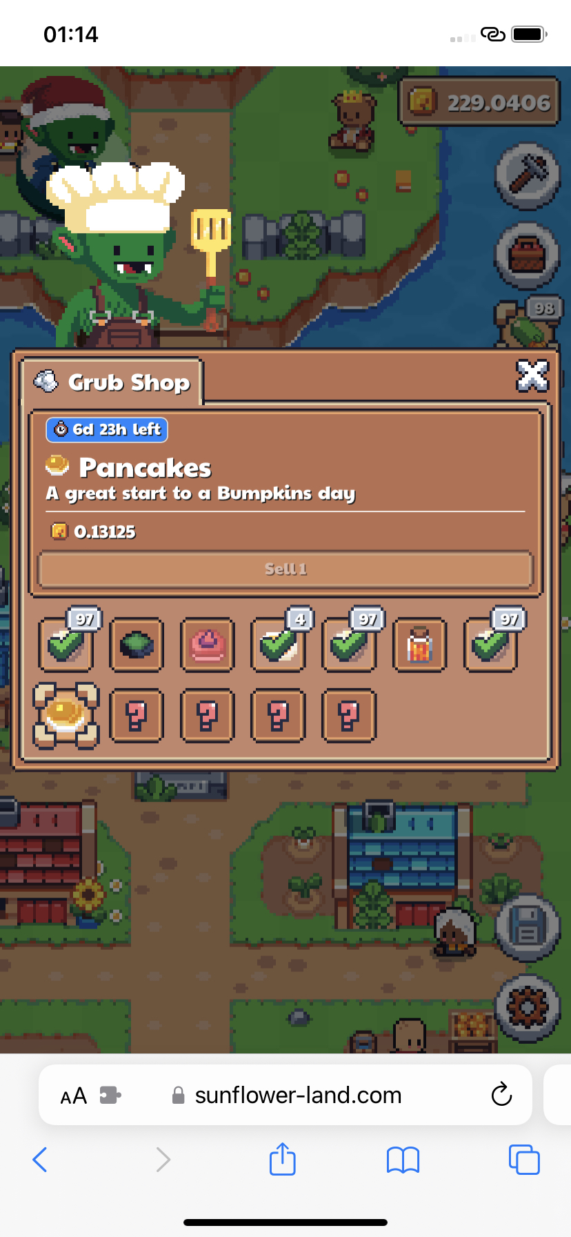 [BUG] food impossible to make in the grub shop · Issue #2053 · sunflower-land/sunflower-land ...